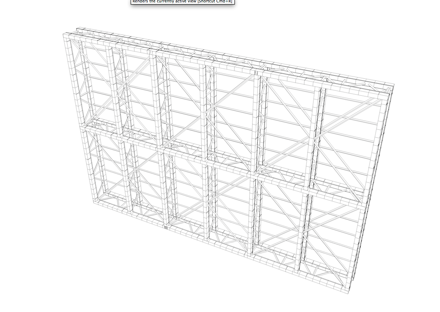 3d obj scaffolding wall