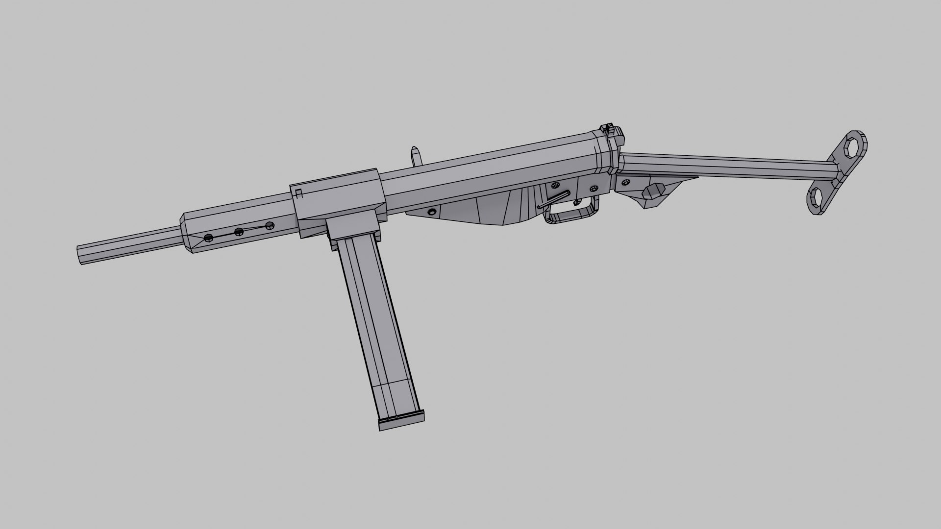 Free 3D Low Poly Sten Gun Model - TurboSquid 2414921