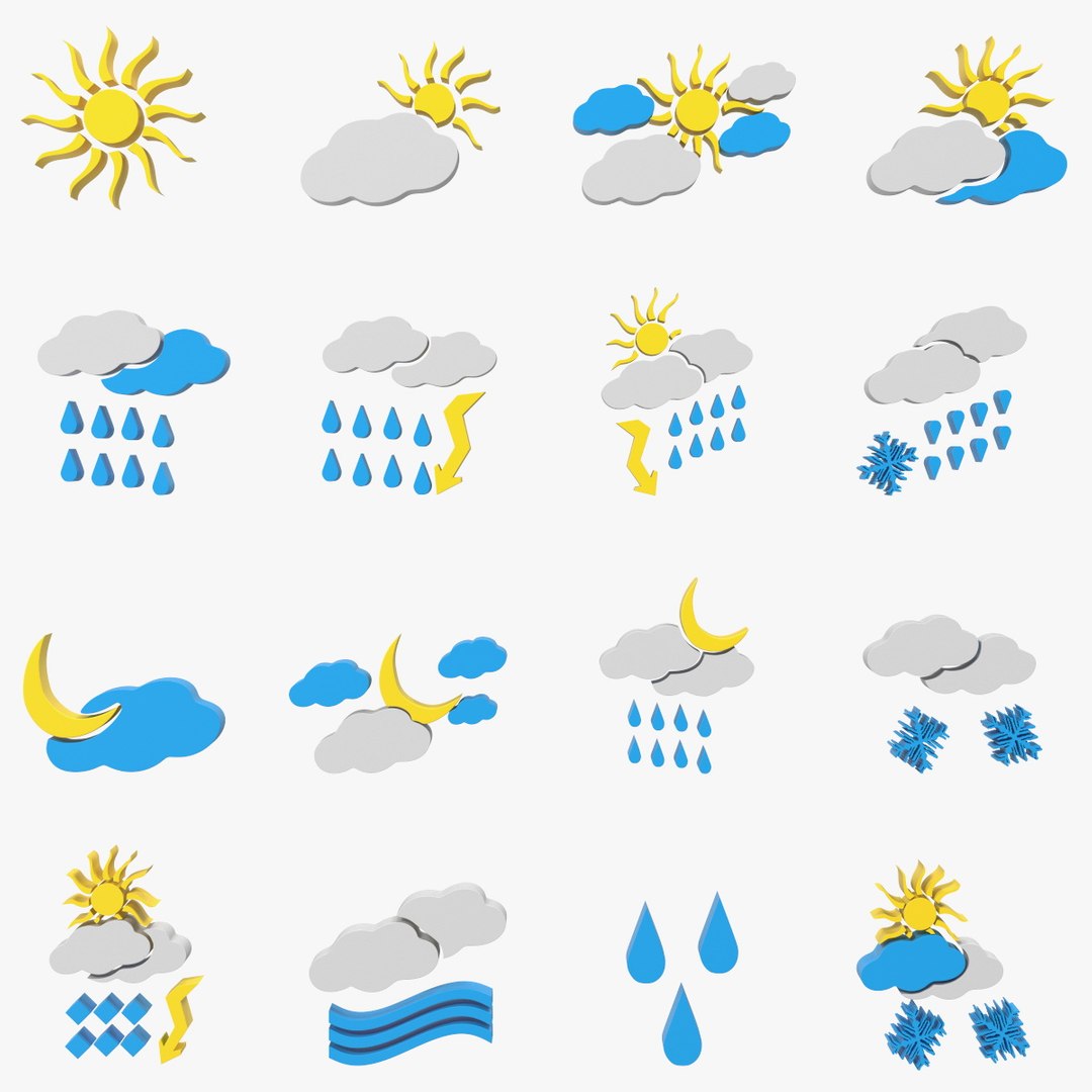 3D model Meteorology Symbols Set - TurboSquid 2083869