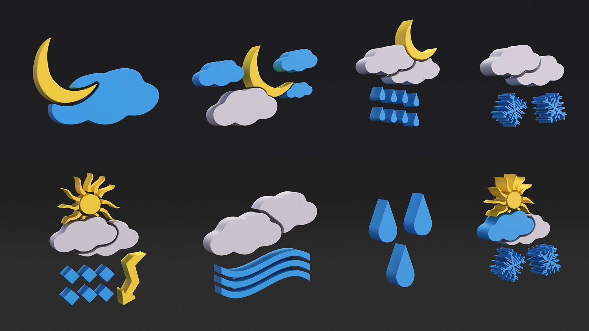 3D Model Meteorology Symbols Set - TurboSquid 2083869