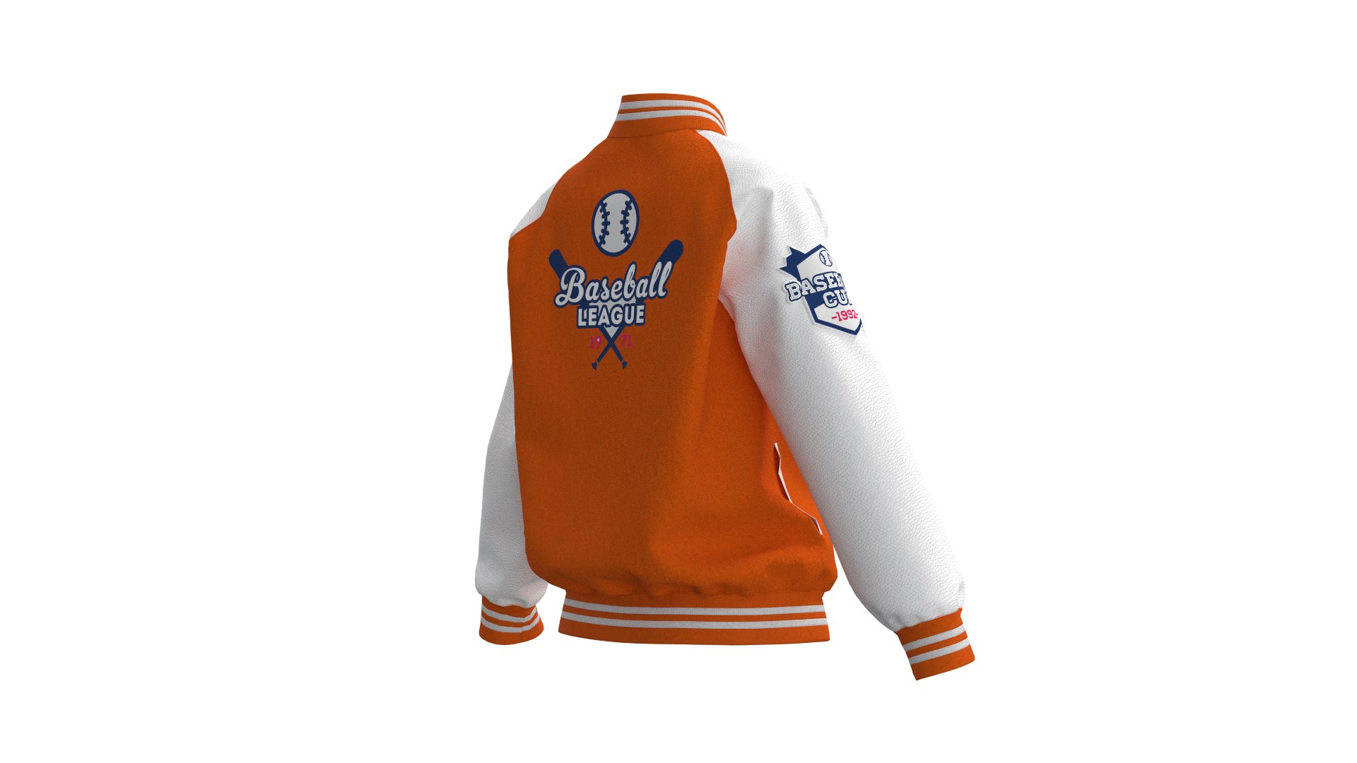 3D Female Raglan Varsity Jacket Model - TurboSquid 2152895