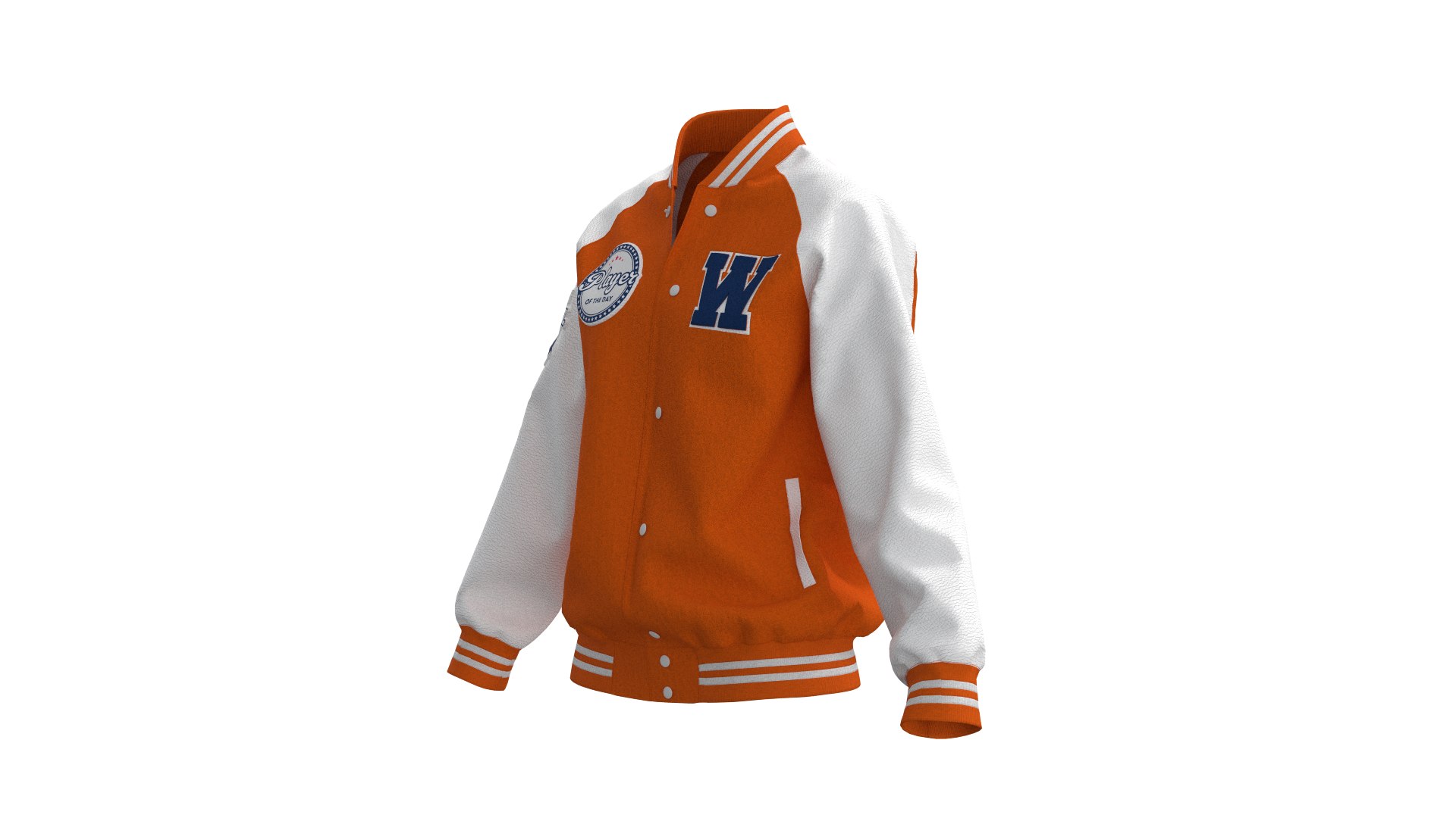 3D Female Raglan Varsity Jacket Model - TurboSquid 2152895