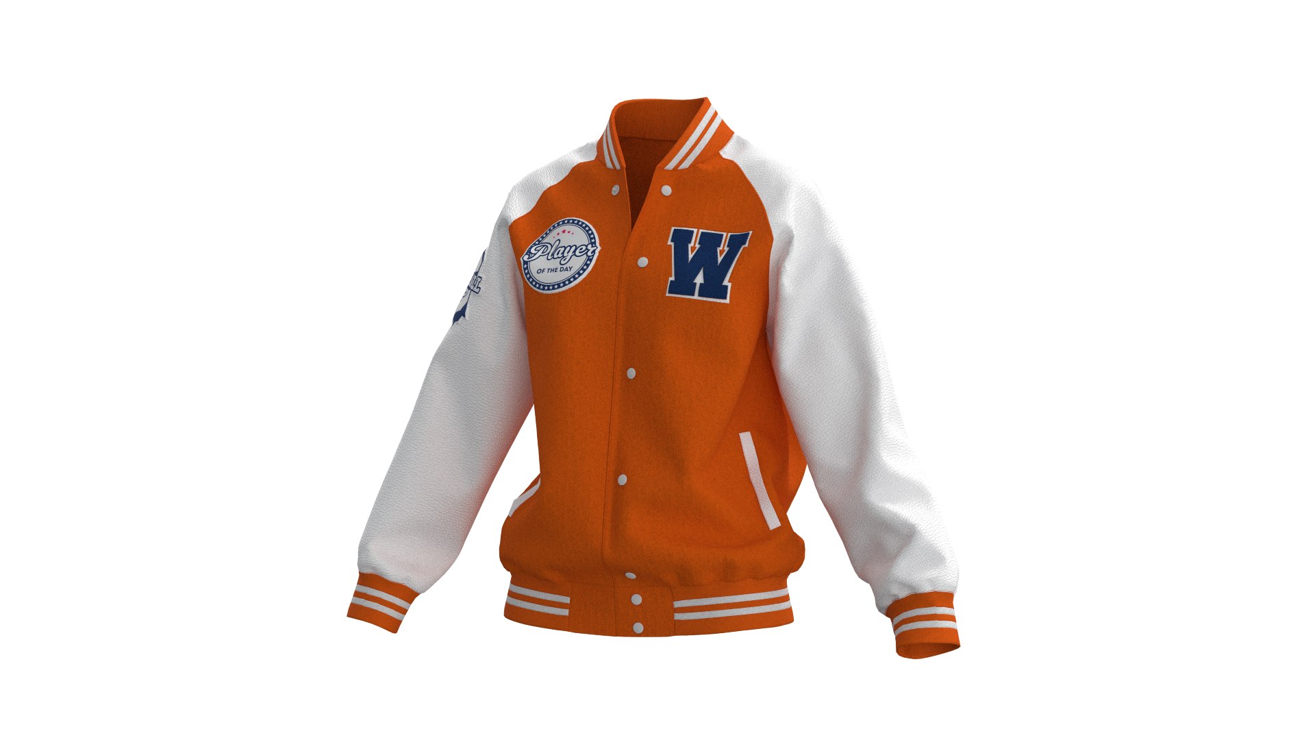 3D Female Raglan Varsity Jacket Model - TurboSquid 2152895