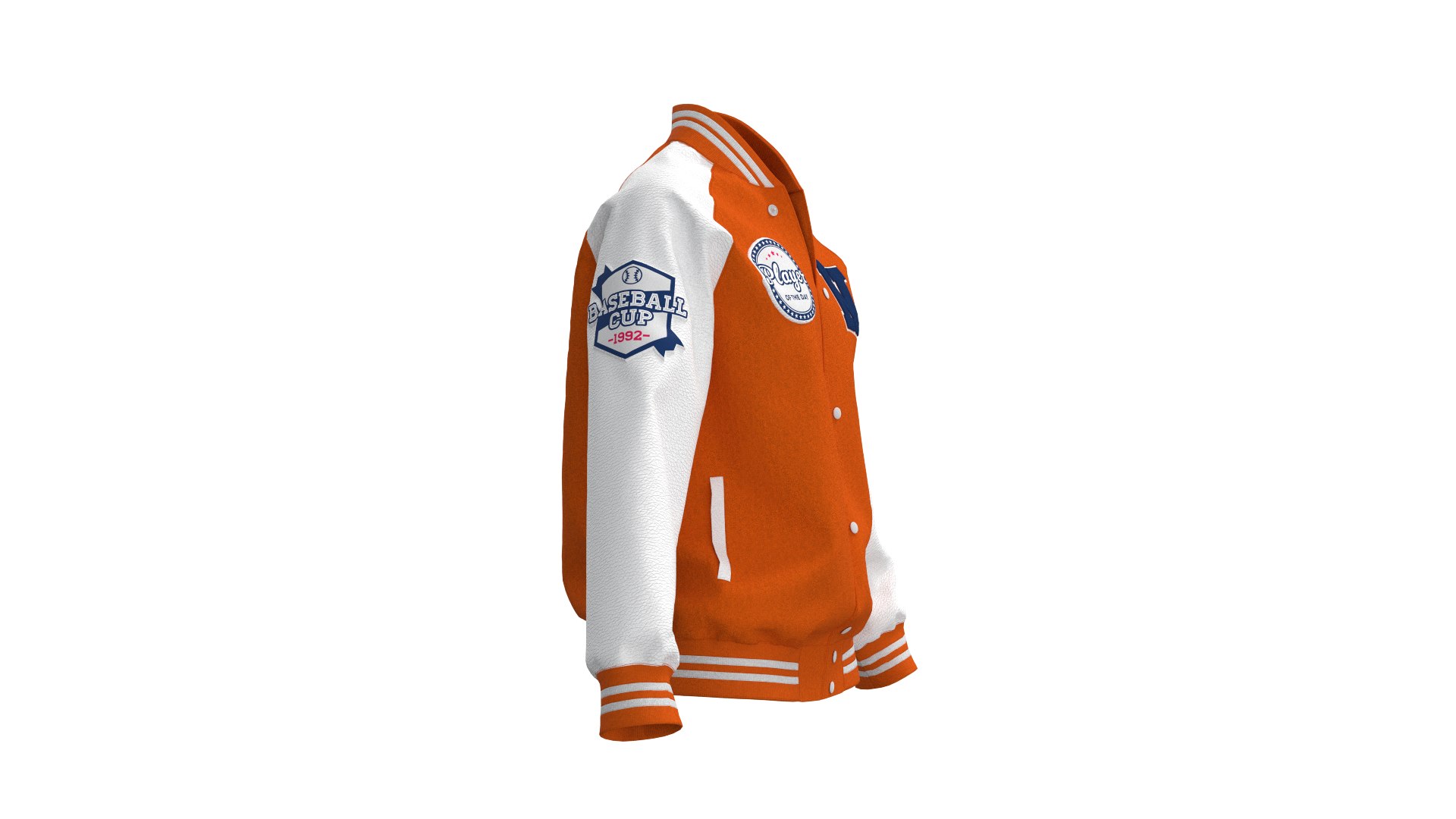 3D Female raglan varsity jacket model - TurboSquid 2152895