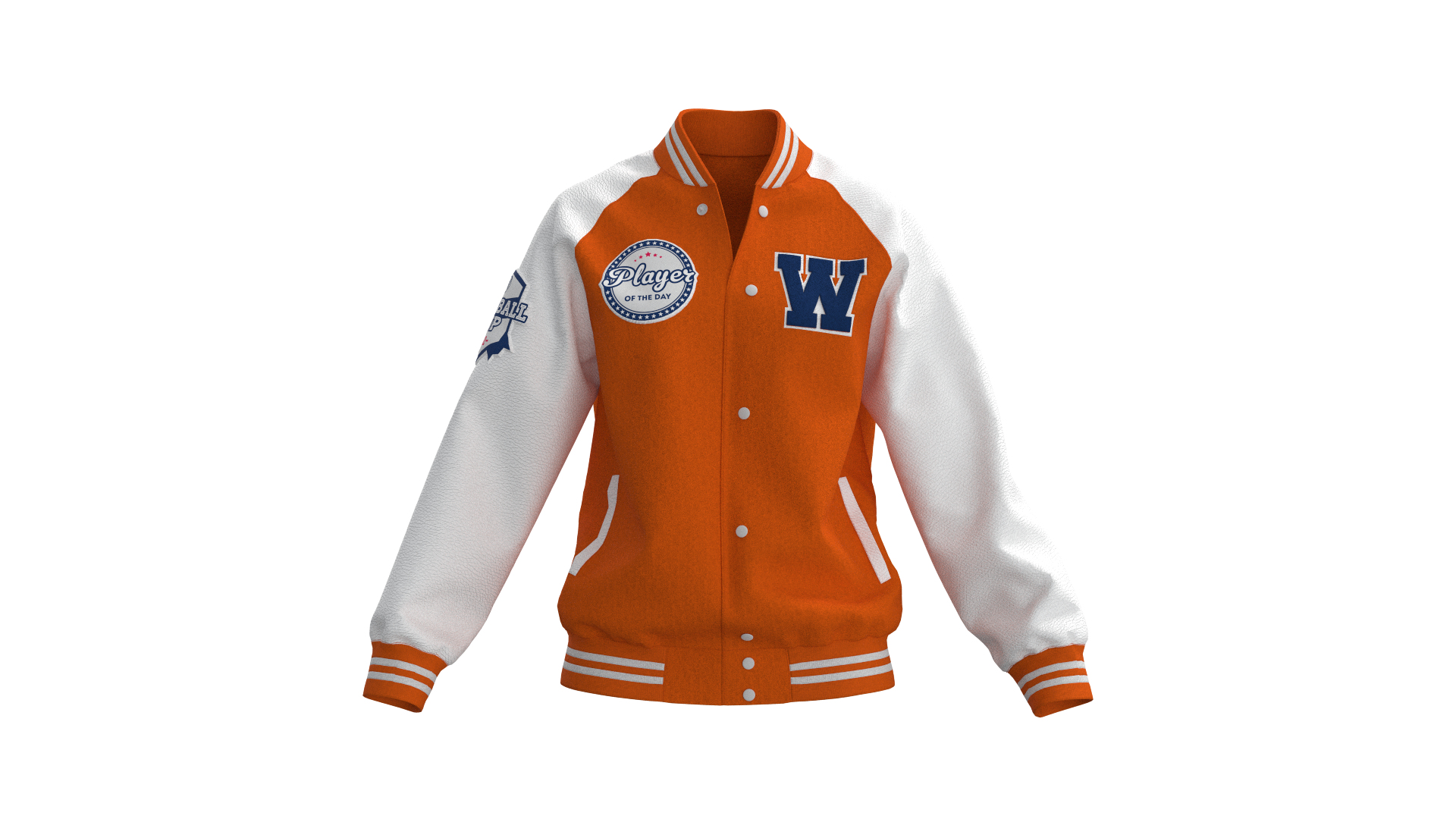 3D Female Raglan Varsity Jacket Model - TurboSquid 2152895