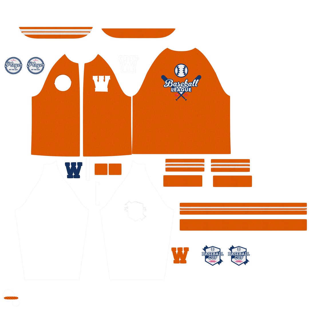 3D Female Raglan Varsity Jacket Model - TurboSquid 2152895