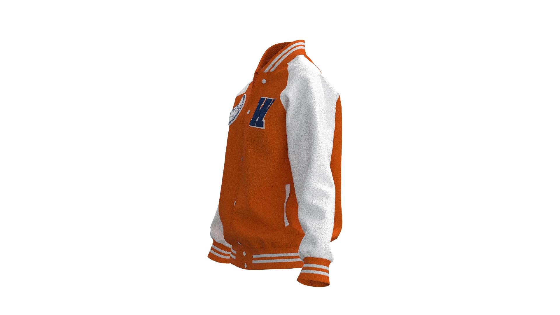 3D Female Raglan Varsity Jacket Model - TurboSquid 2152895