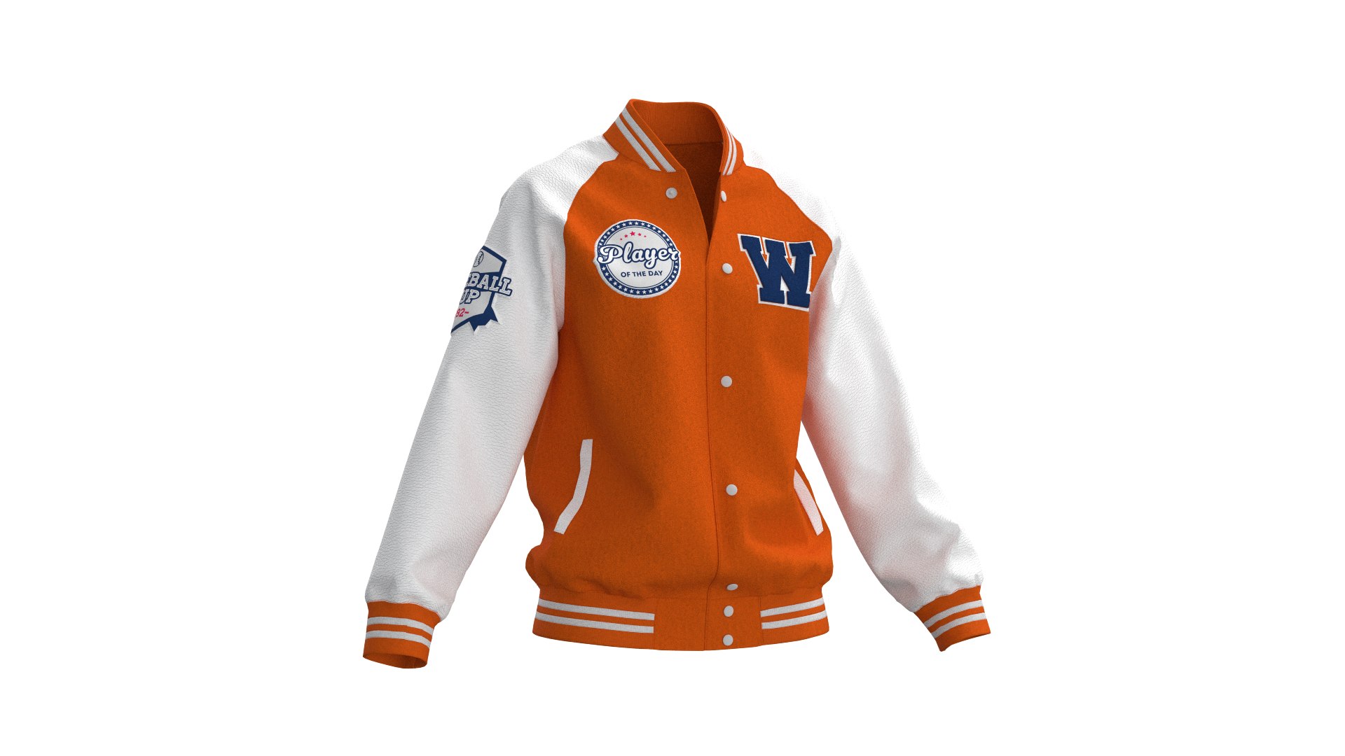 3D Female raglan varsity jacket model - TurboSquid 2152895