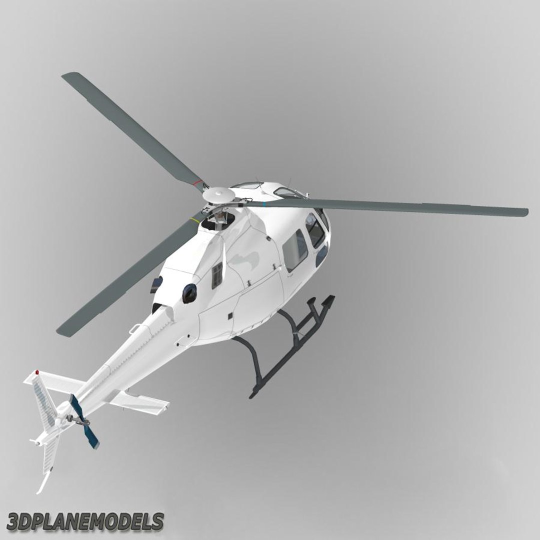 3d Eurocopter Generic White 355 Model
