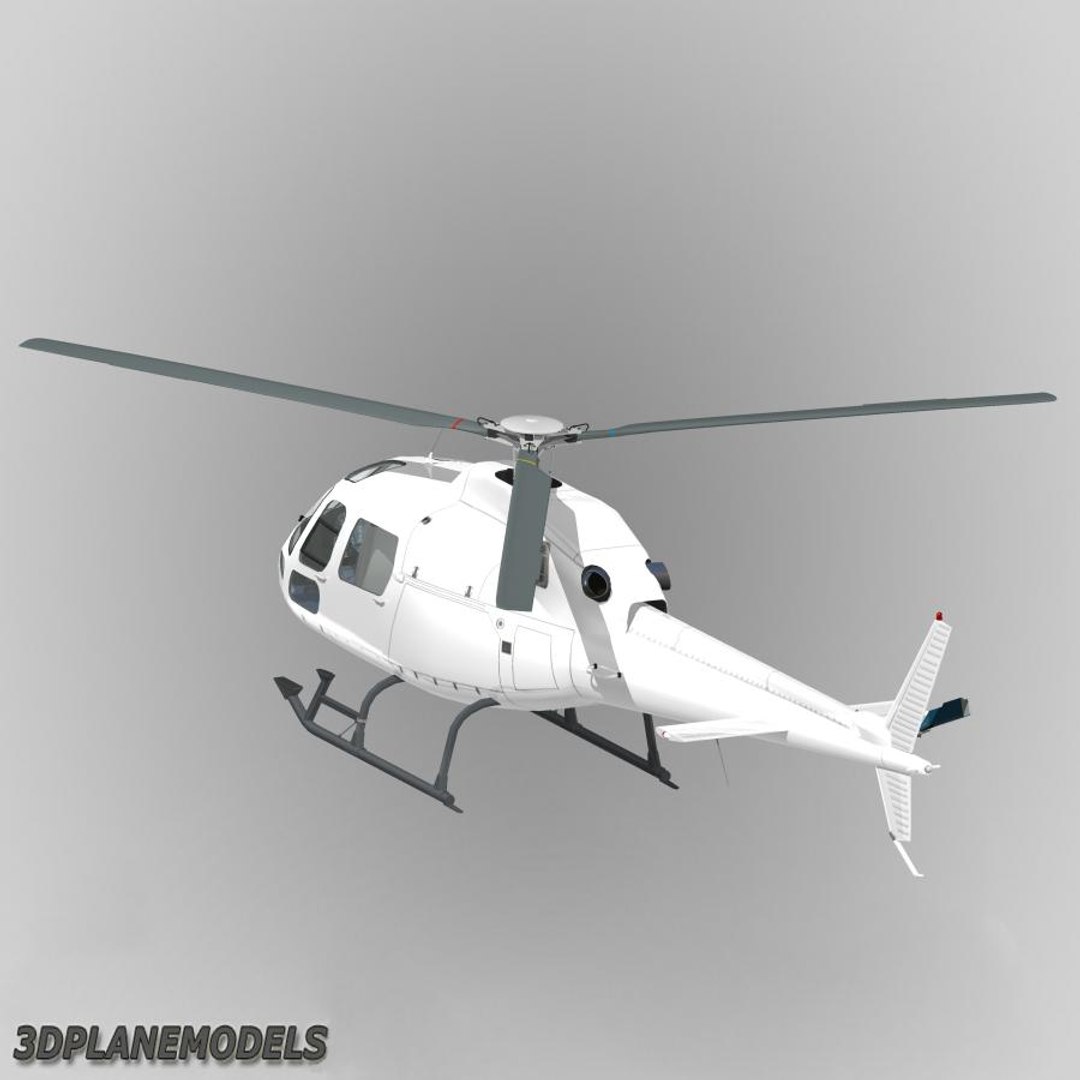 3d Eurocopter Generic White 355 Model