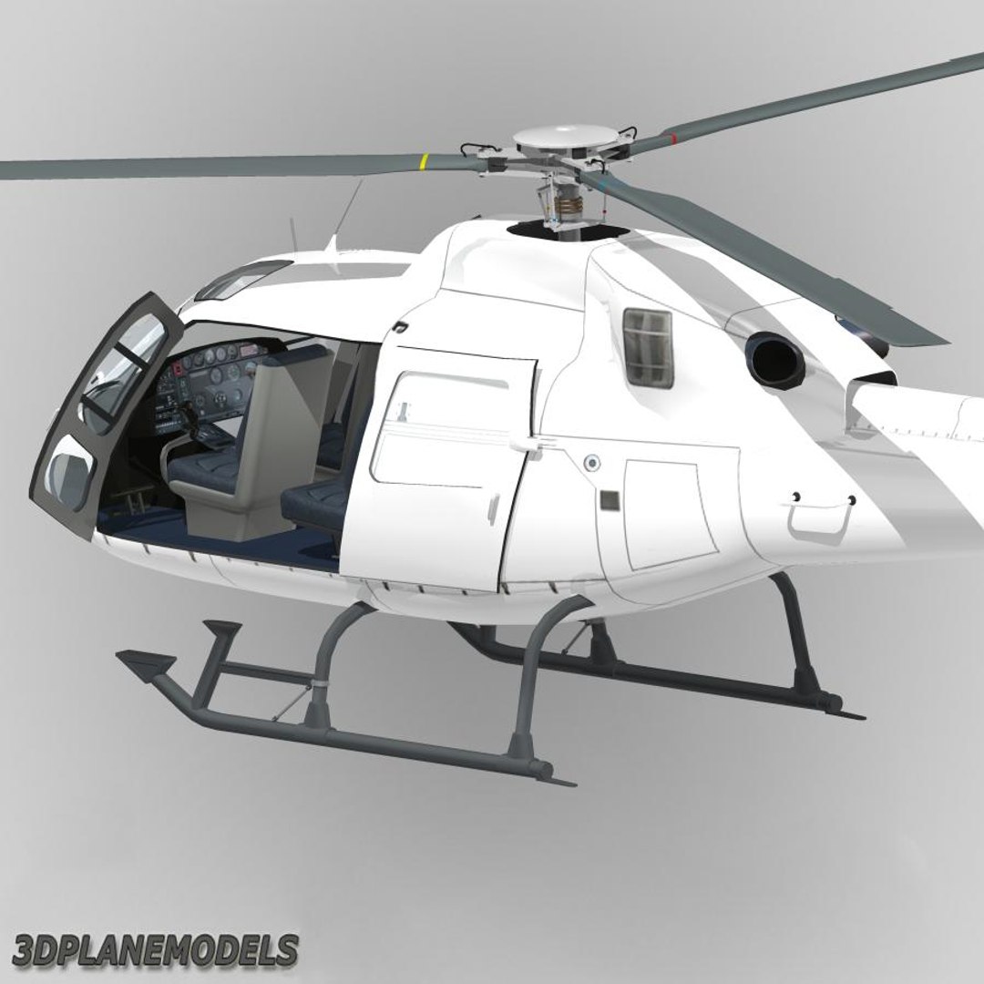 3d Eurocopter Generic White 355 Model