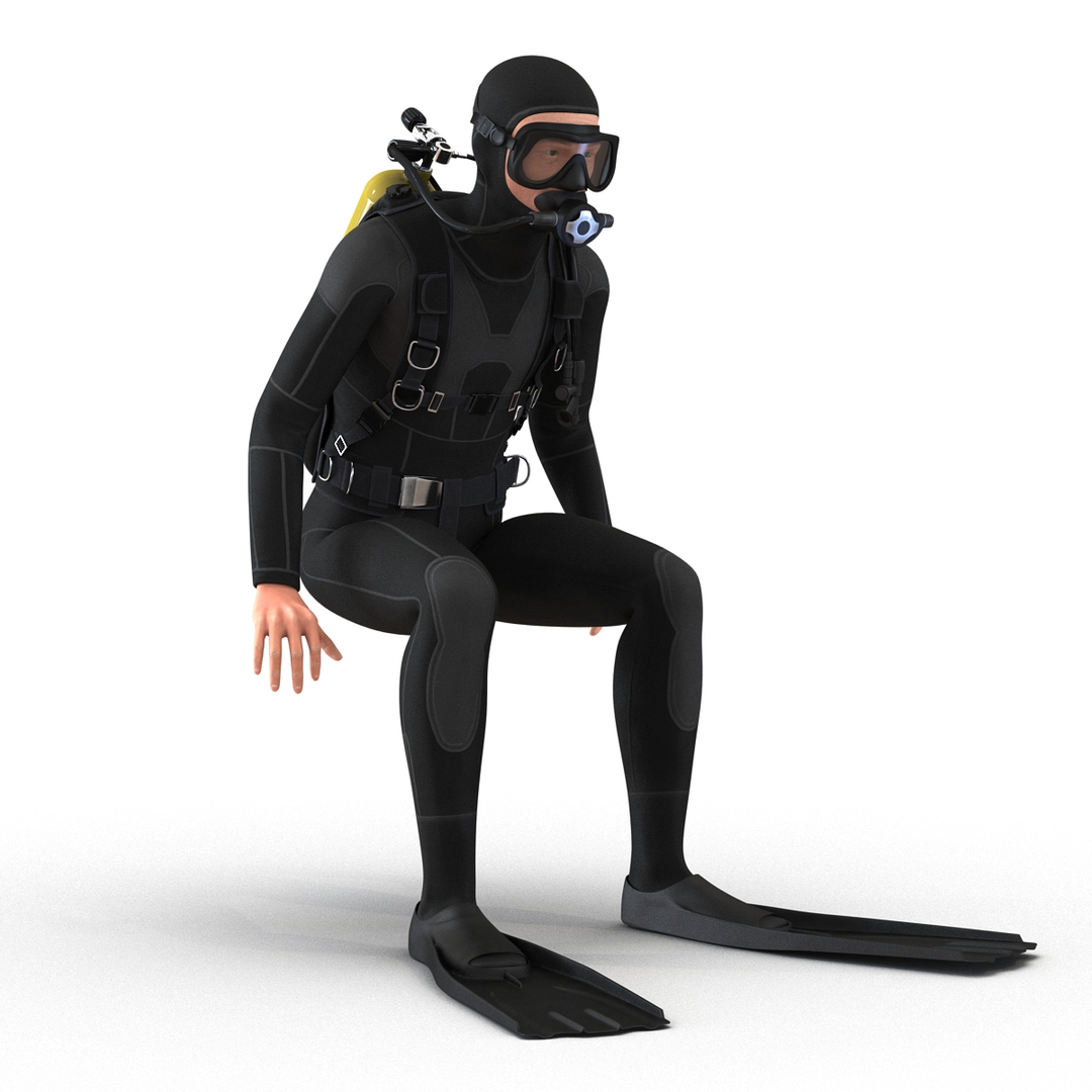 diver rigged 3d model