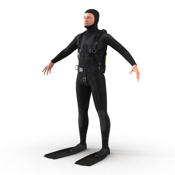 diver rigged 3d model