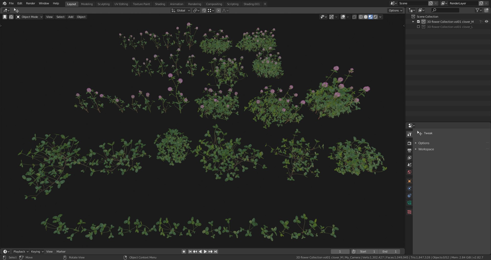 3D clovers flower vol01 model - TurboSquid 1616376