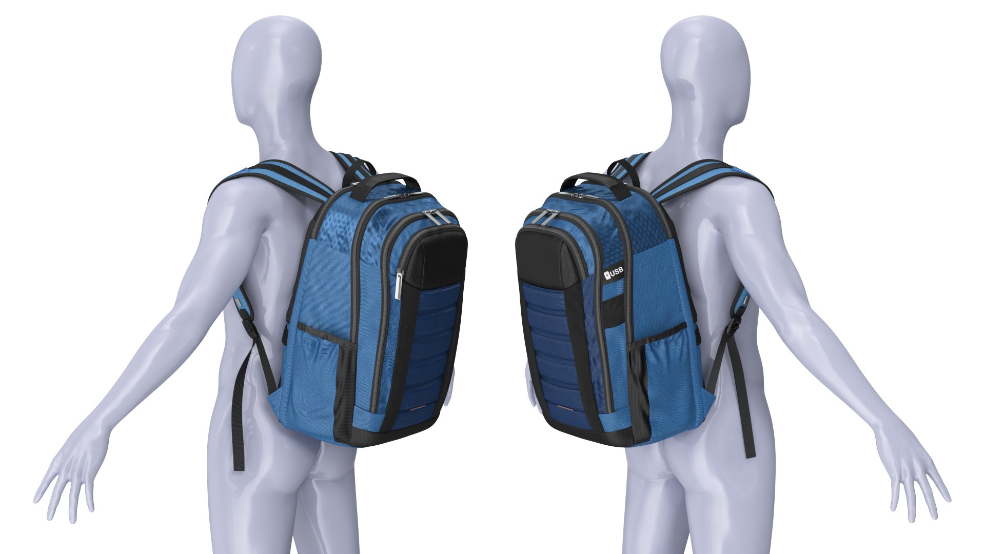 Travel Laptop Computer Backpack On Mannequin 3D Model - TurboSquid 2113314