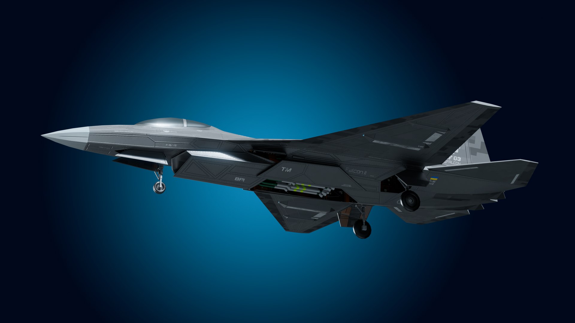 F-16 V2 Low-Poly Game Ready With PBR Textures Low-poly 3D Model Model ...