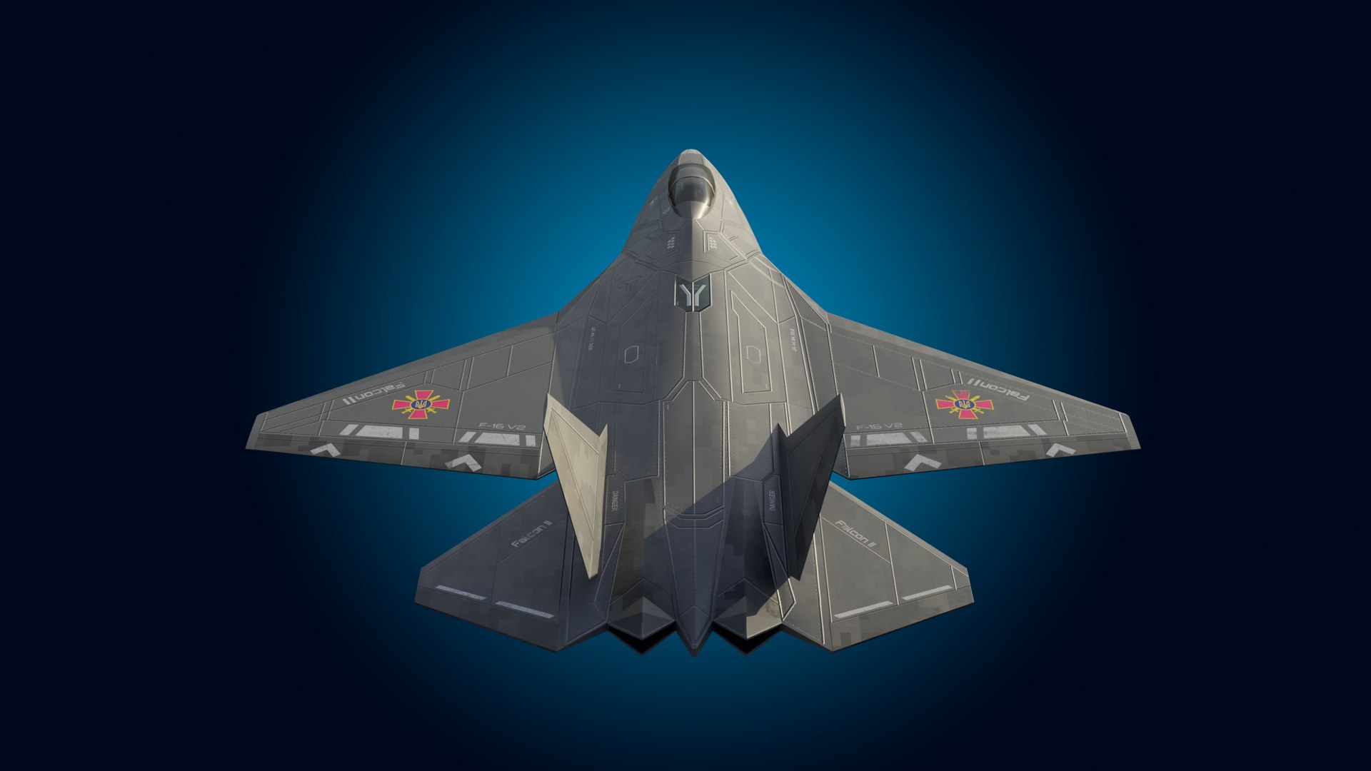F-16 V2 Low-Poly Game Ready With PBR Textures Low-poly 3D Model Model ...