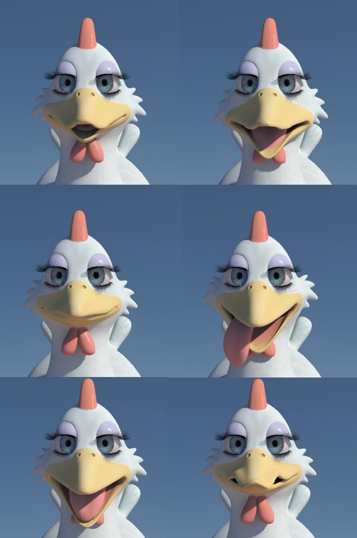 Cartoon Chicken Rigged Morphs Model - TurboSquid 1246856