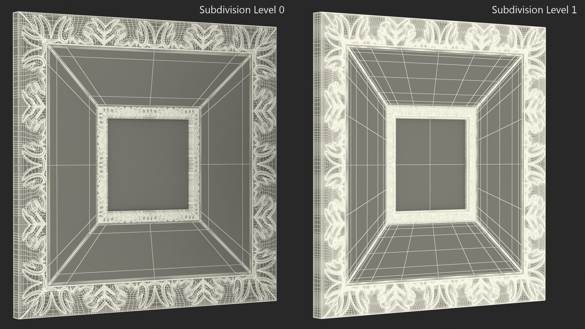 Ornate Picture Frame With Picture 3D Model - TurboSquid 1992422