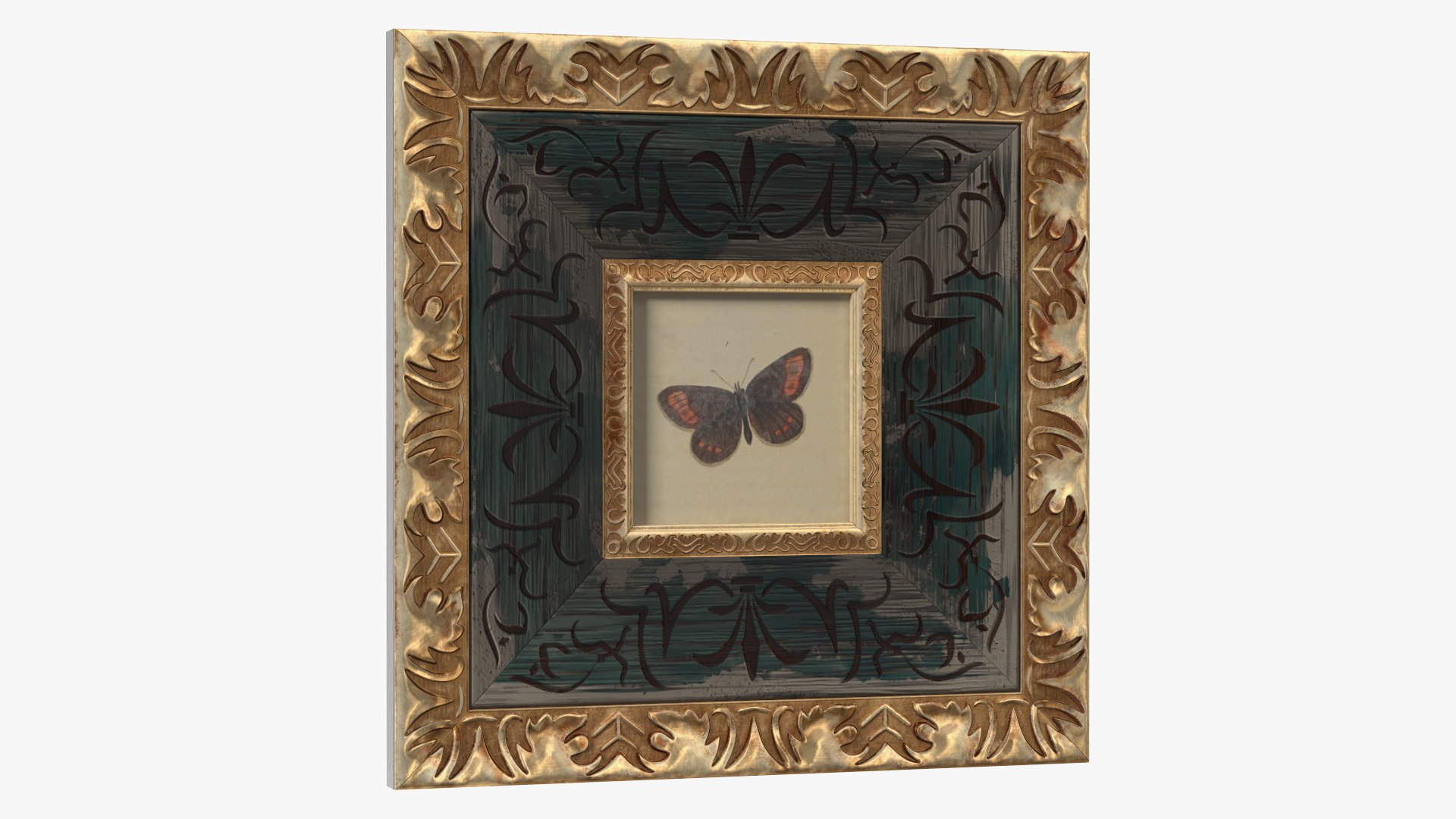 Ornate Picture Frame with Picture 3D model - TurboSquid 1992422