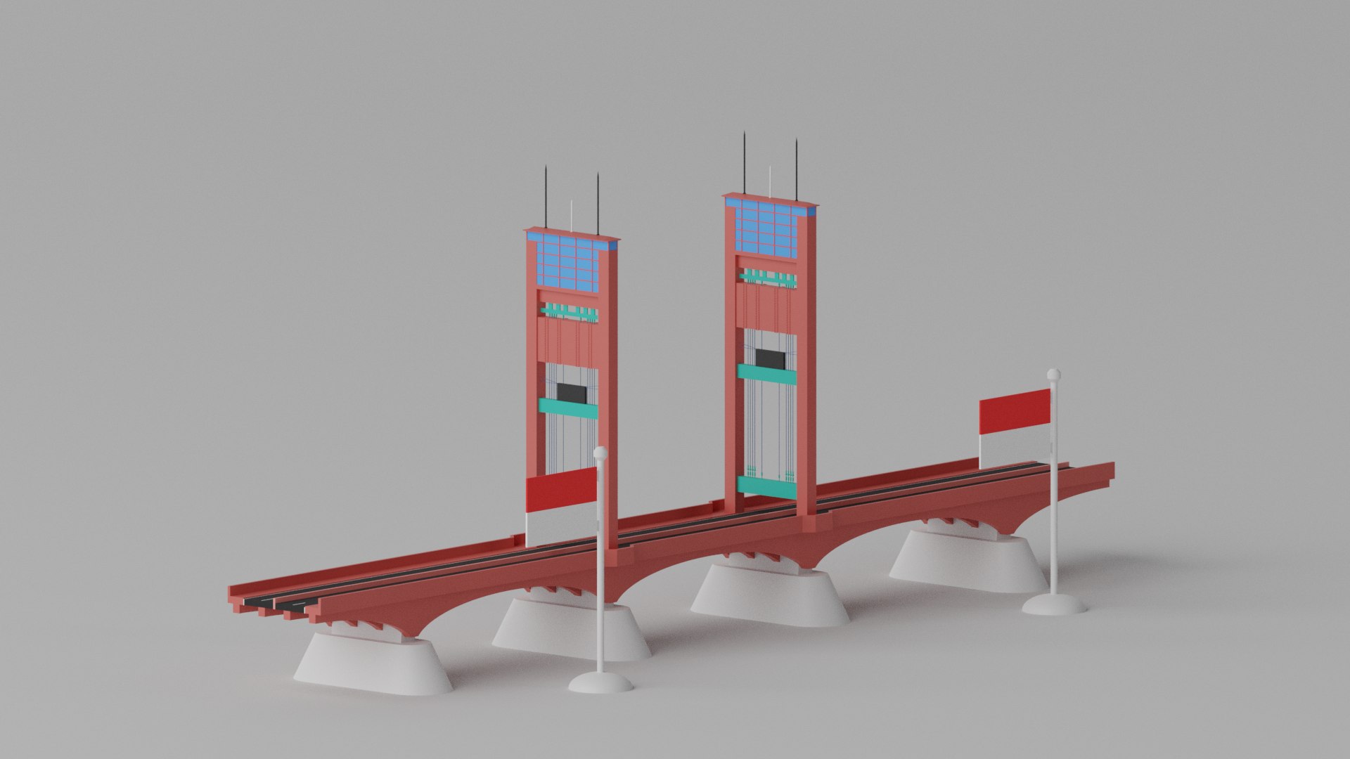 Ampera Bridge Palembang Indonesia 3D Model - TurboSquid 2202062