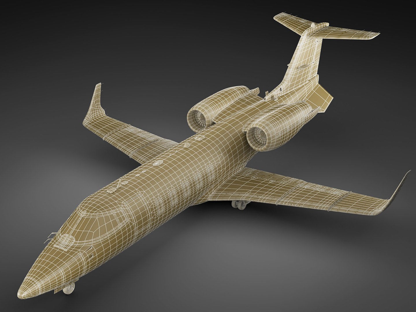 3d learjet 60 jet