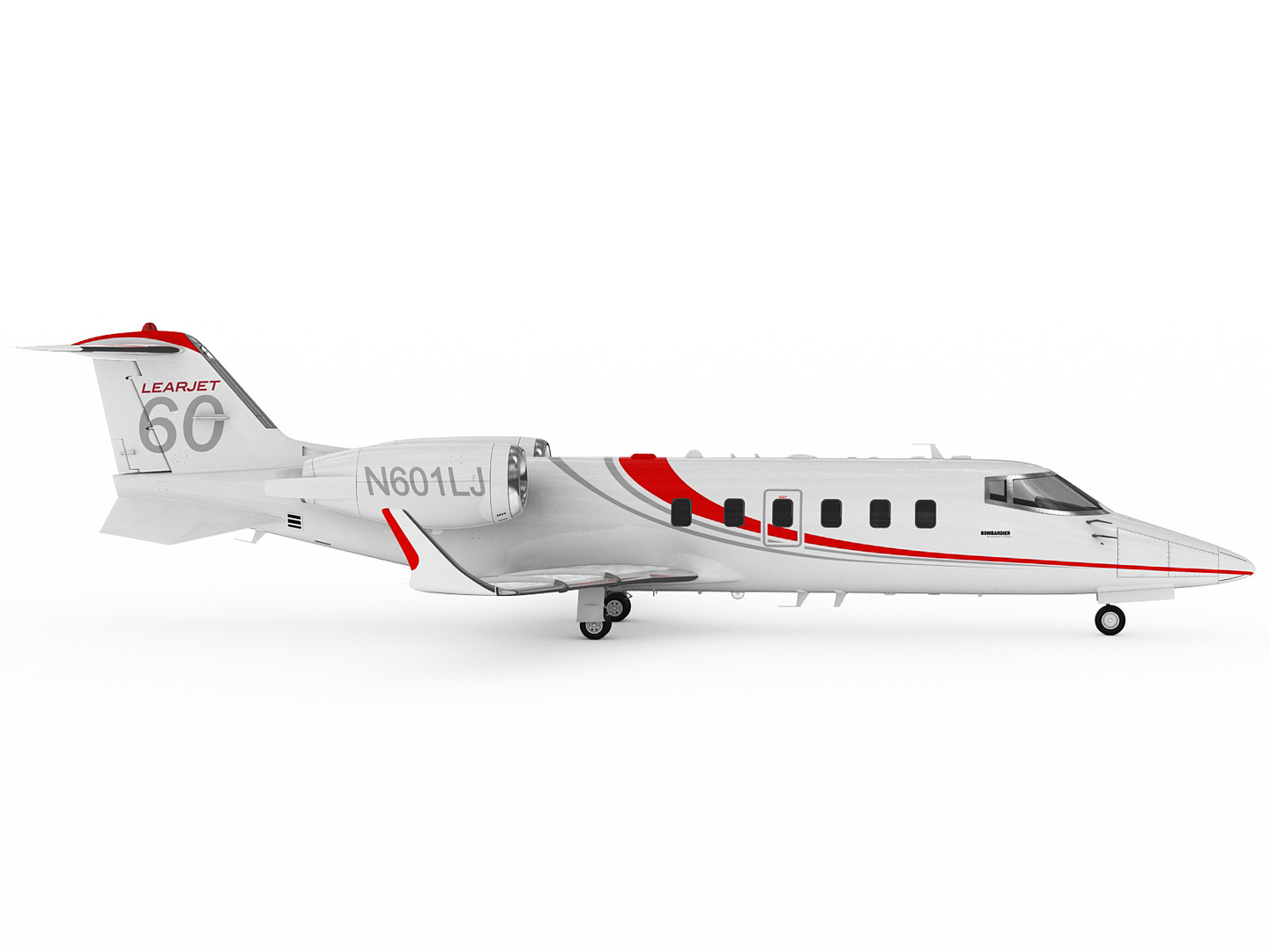 3d learjet 60 jet