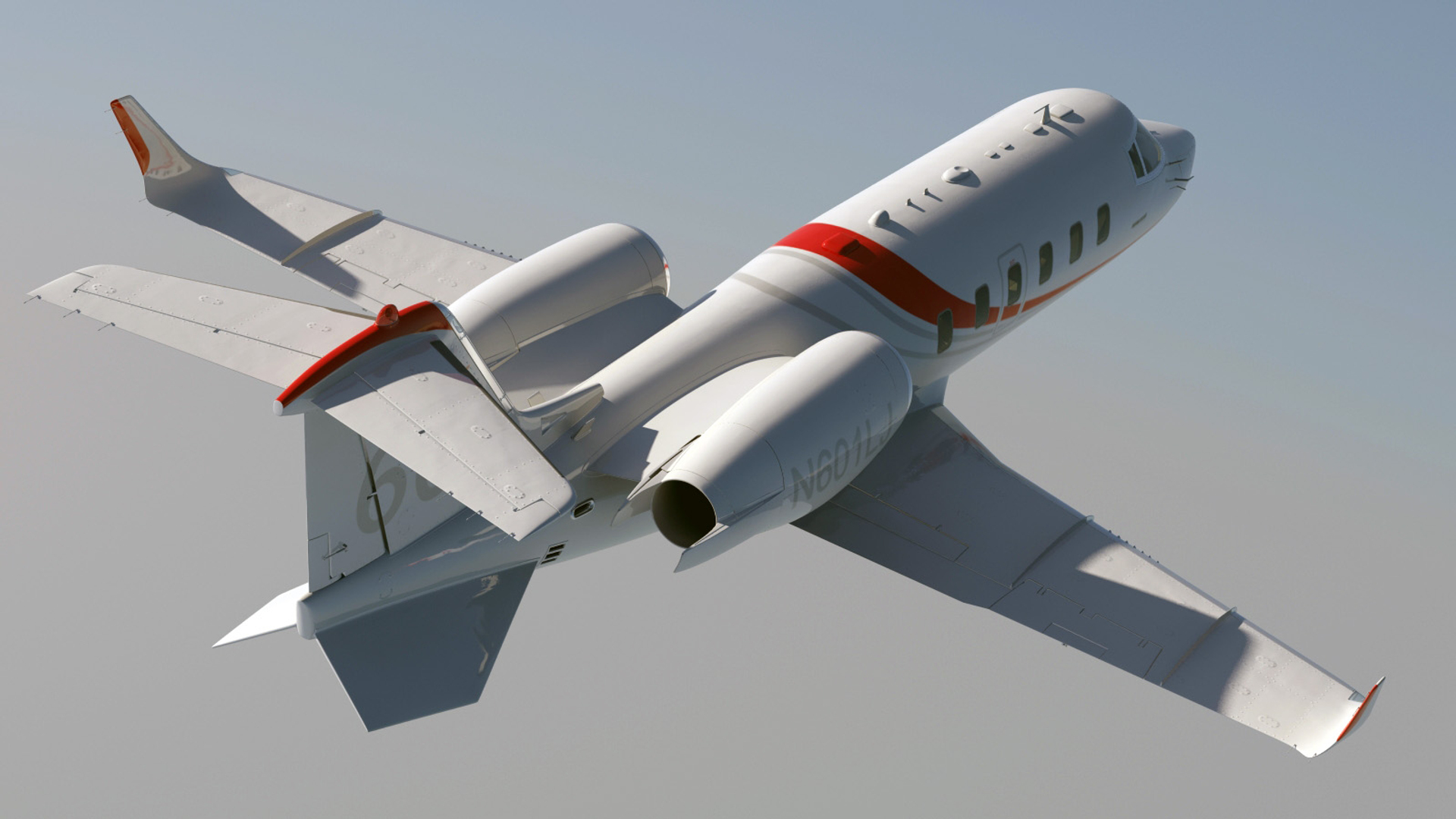 3d learjet 60 jet
