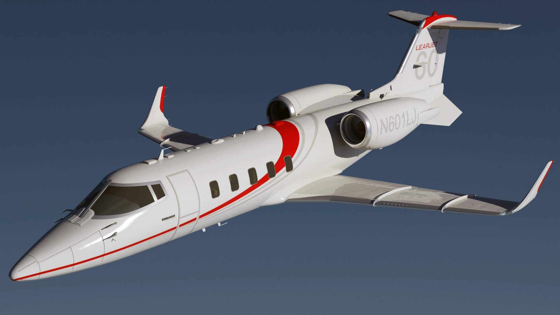3d learjet 60 jet