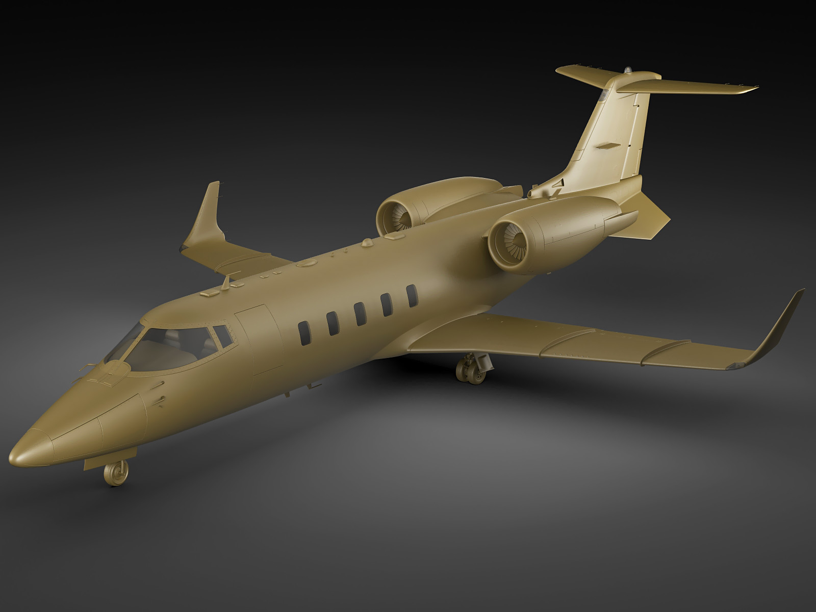 3d learjet 60 jet