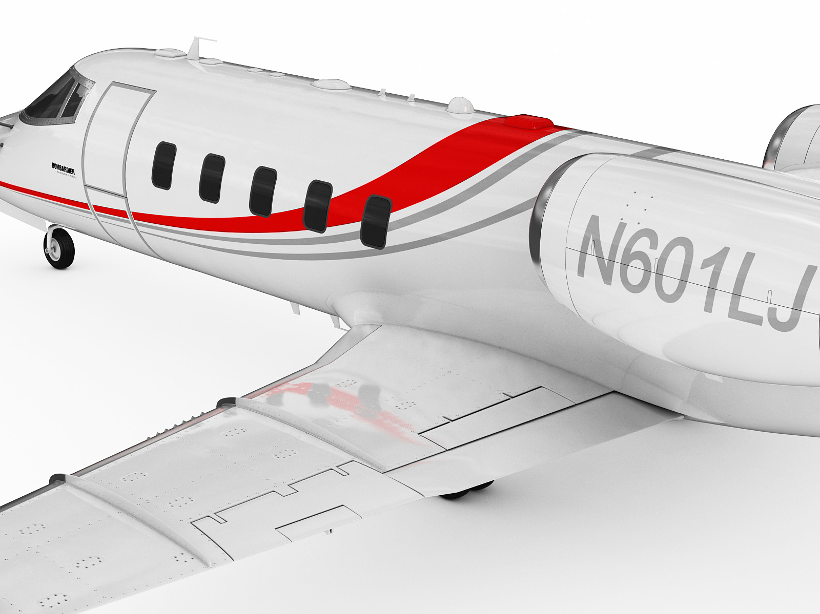 3d learjet 60 jet