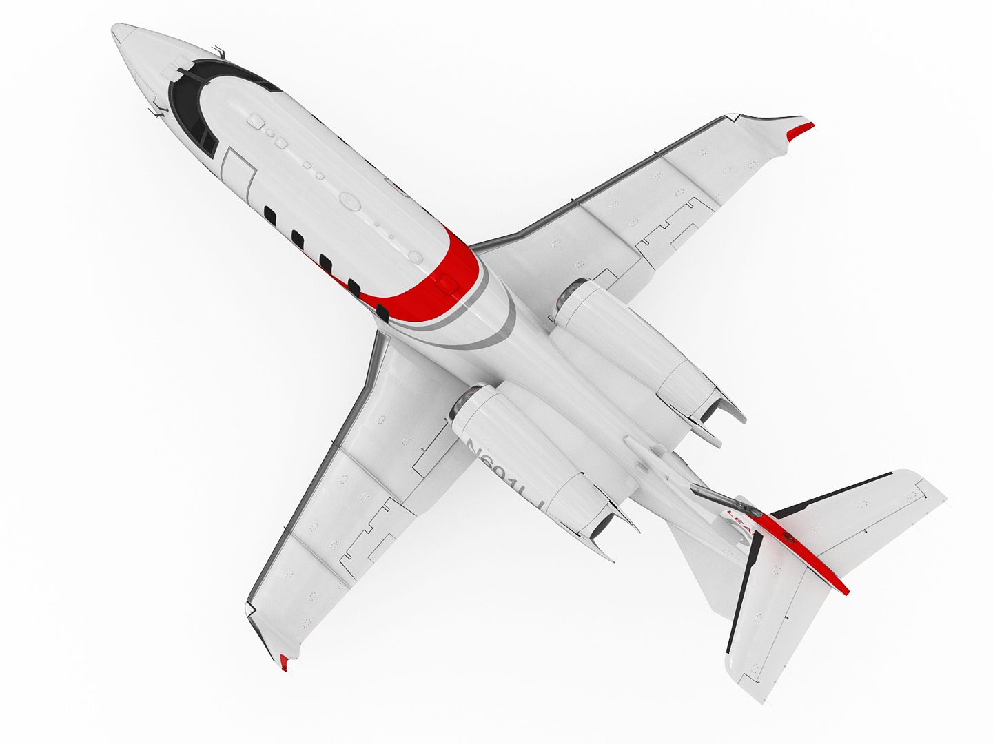 3d learjet 60 jet