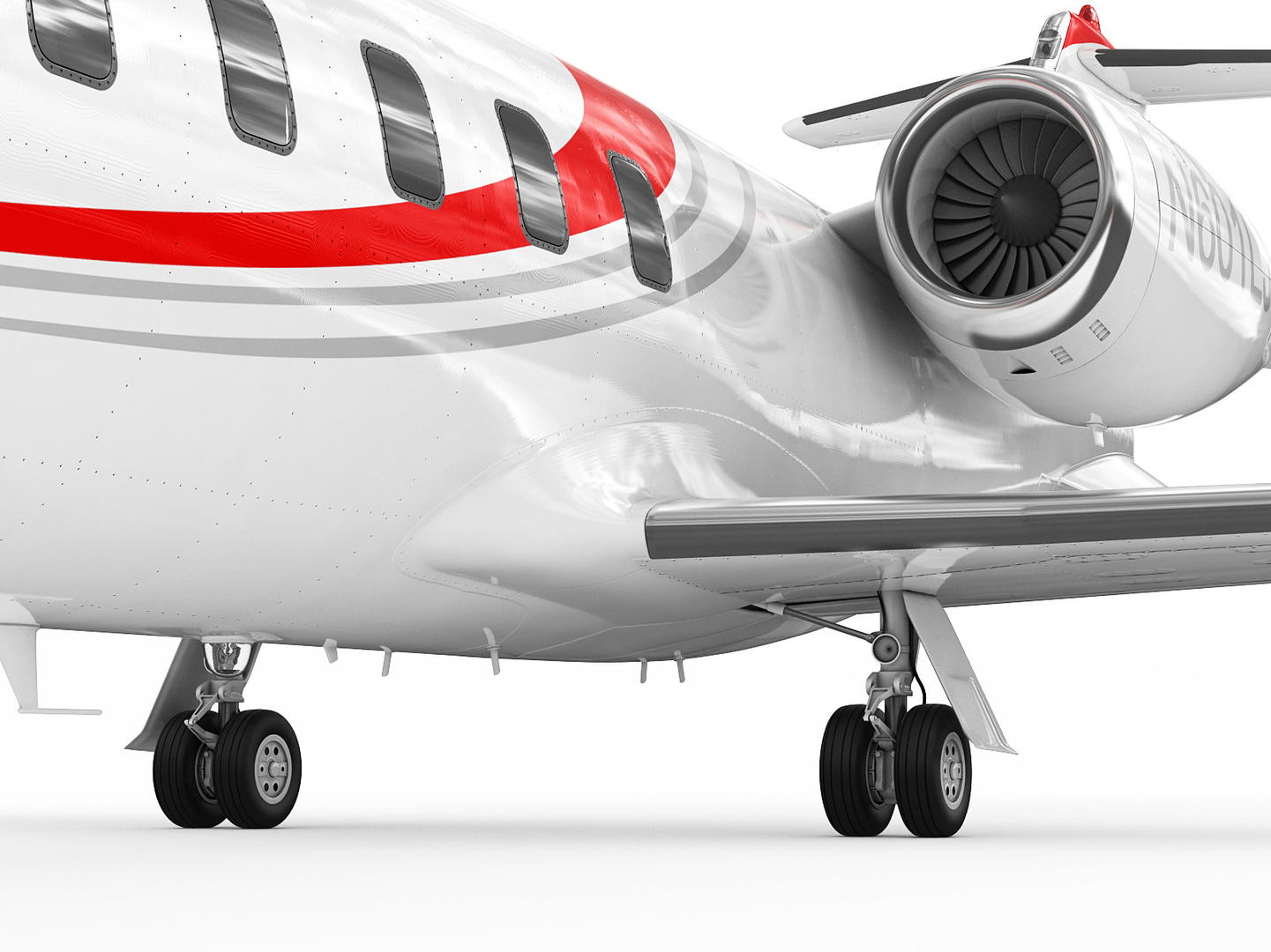 3d learjet 60 jet
