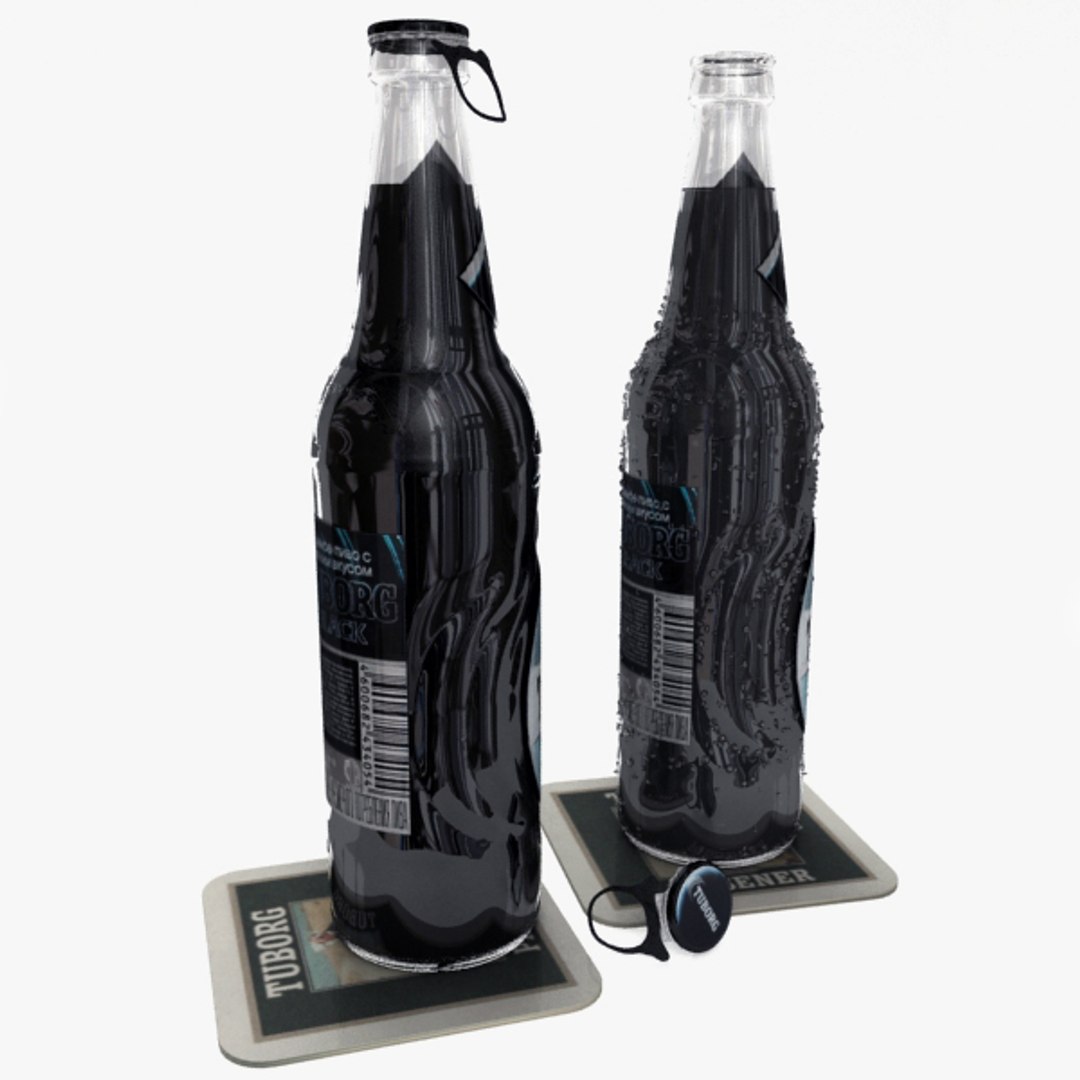 3ds Max Bottles Tuborg Black Beer
