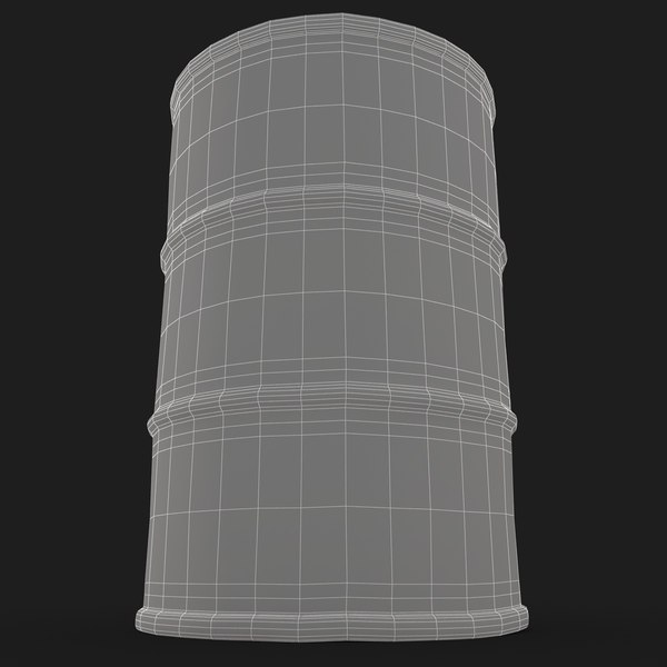 3d model realistic oil barrel blue