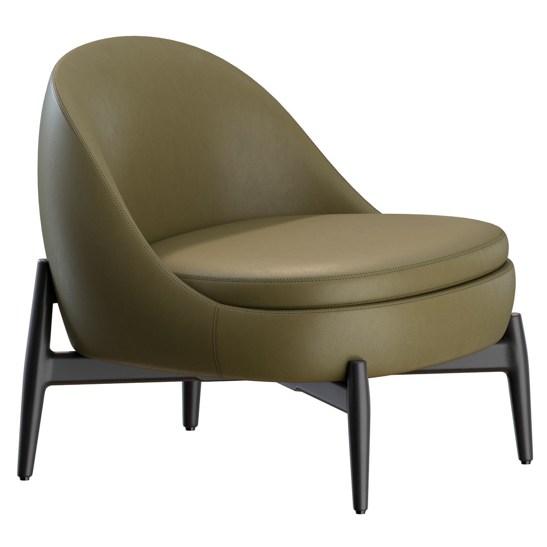 Sendai Armchair Wood By Minotti 3D Model - TurboSquid 2050623