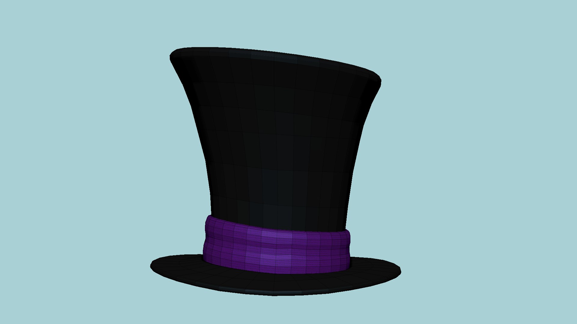 3D Model Top Hat 05 Black Leather - Character Fashion Design ...