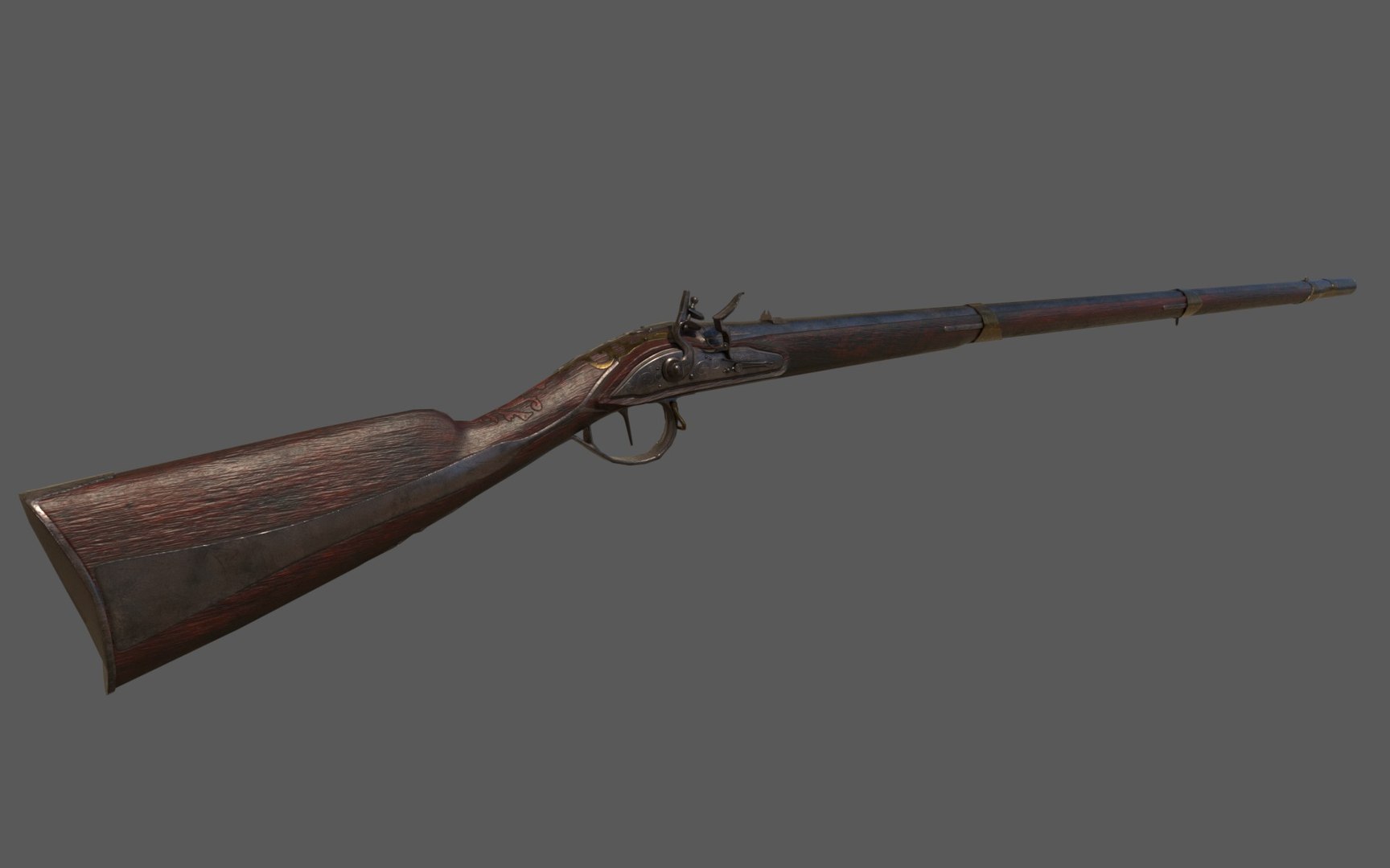 3D Model Musket Flintlock Flint - TurboSquid 1297532
