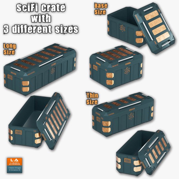 modelo 3d Cajas de almacenamiento de ciencia ficción: paquete de 3 ...