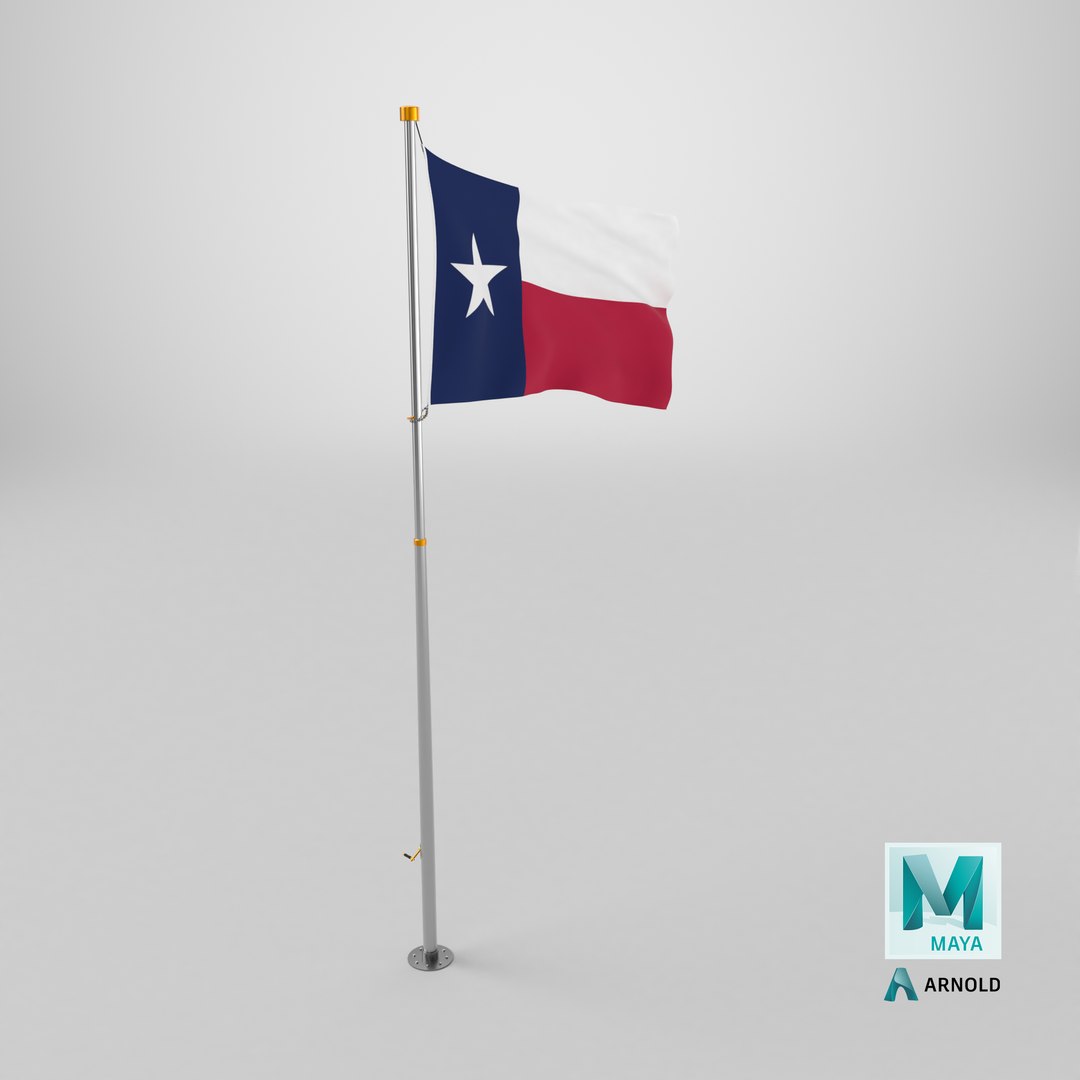 3D Pole Flag Texas Model - TurboSquid 2268979