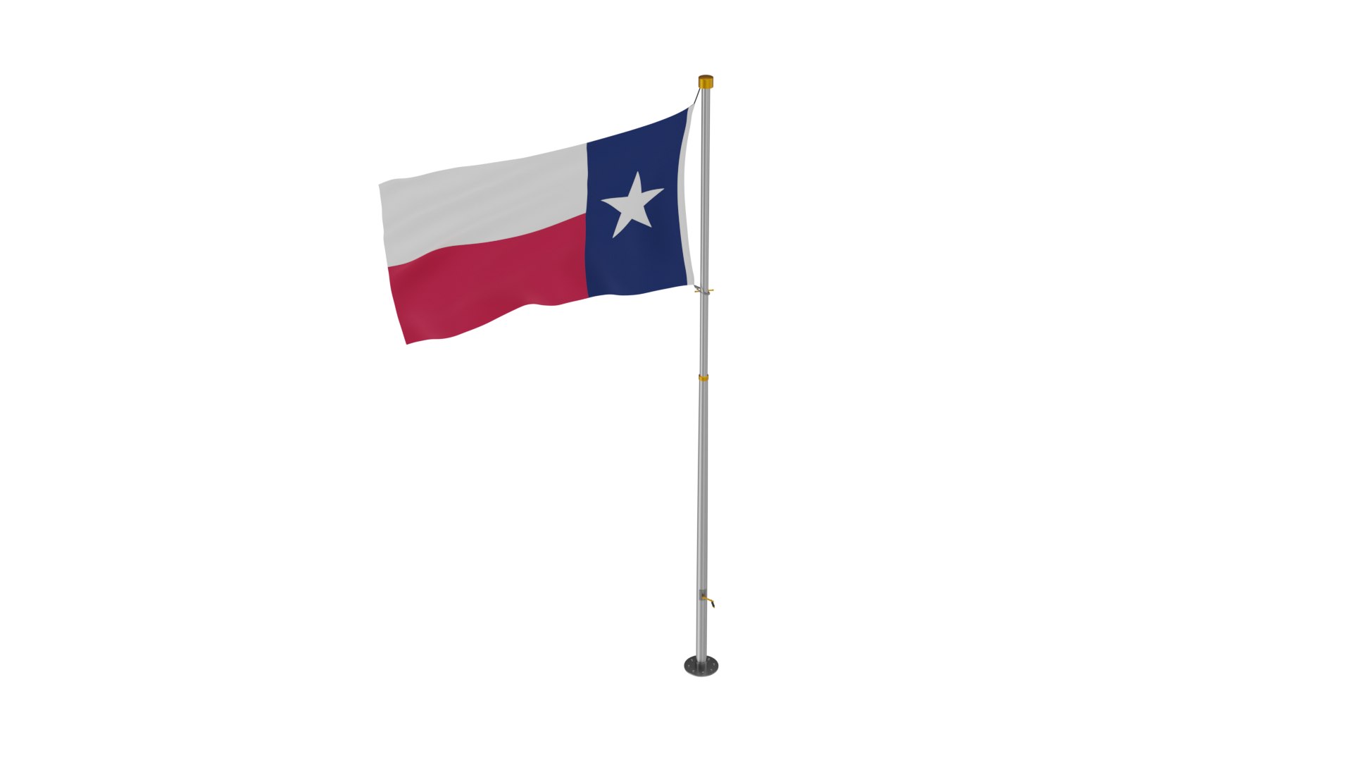 3D Pole Flag Texas Model - TurboSquid 2268979