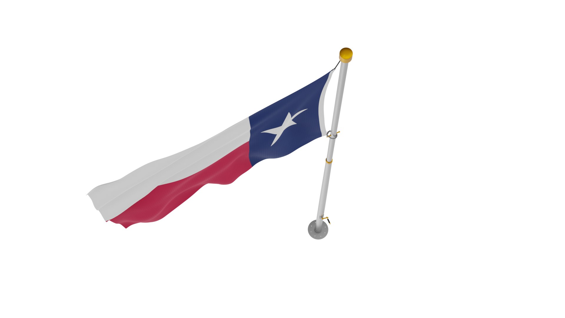 3D Pole Flag Texas Model - TurboSquid 2268979