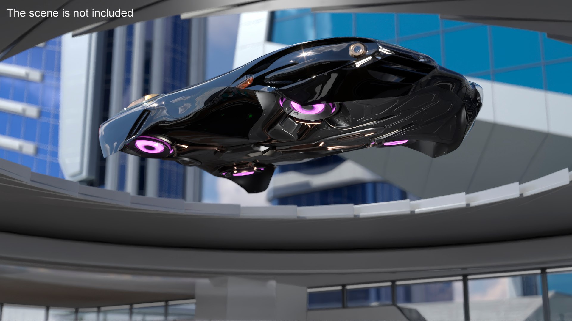 3D Model Black Futuristic Urban Flying Car - TurboSquid 2349230