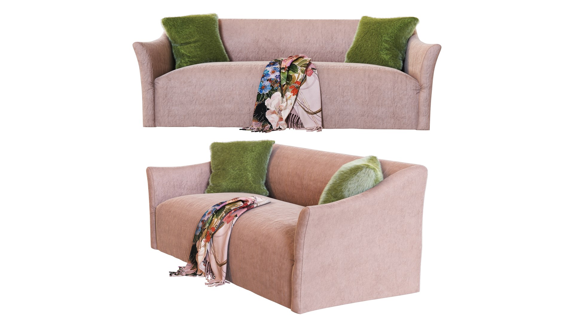 3D Flare Arm Sofa Model - TurboSquid 2285072