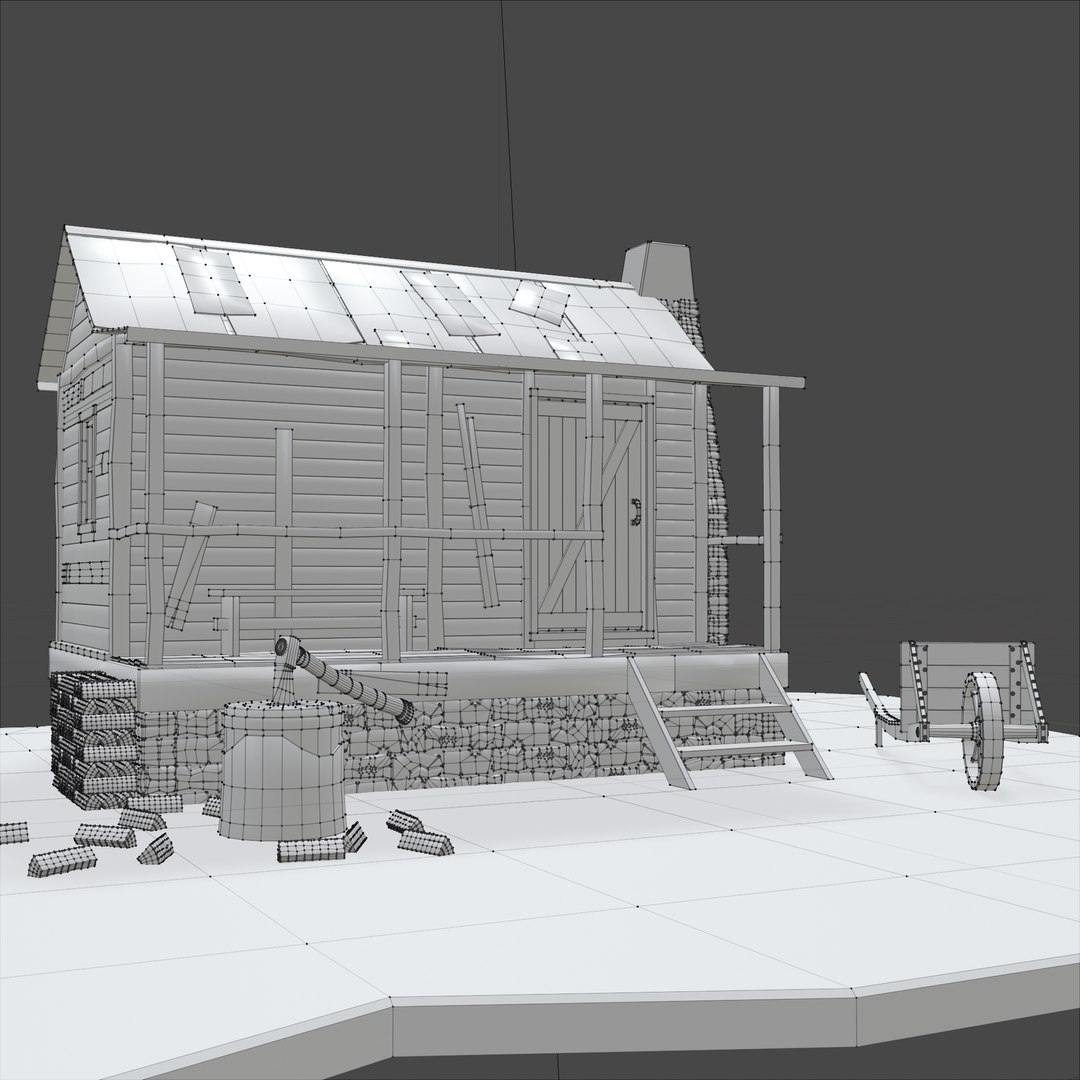 Old Cottage 3D Model - TurboSquid 1371344