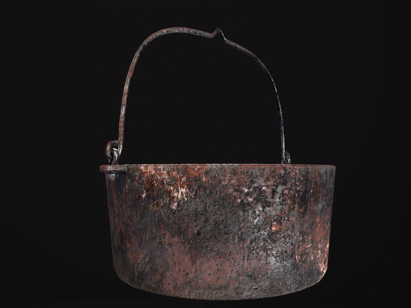 Old Medieval Iron Cooking Tripod With A Cooking Pot 3D Model ...