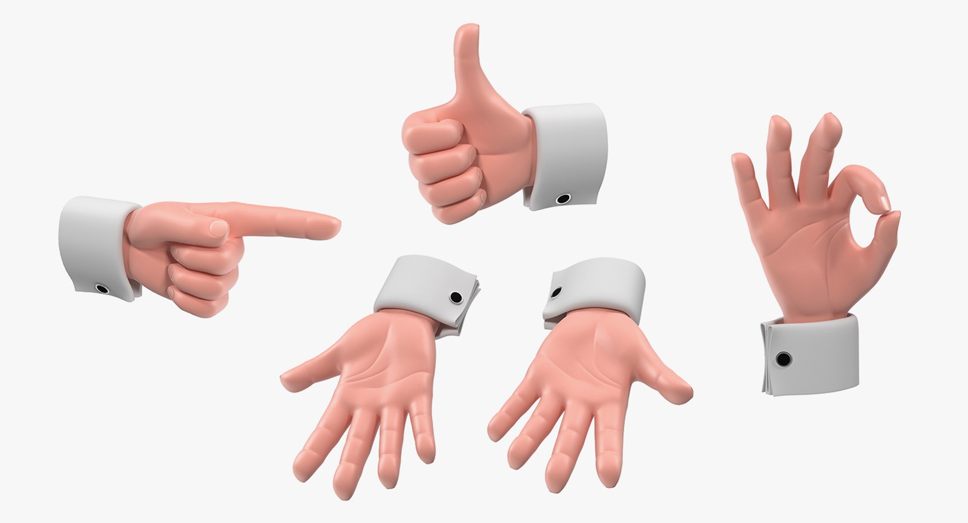 3D Cartoon Man Hands - TurboSquid 1542991