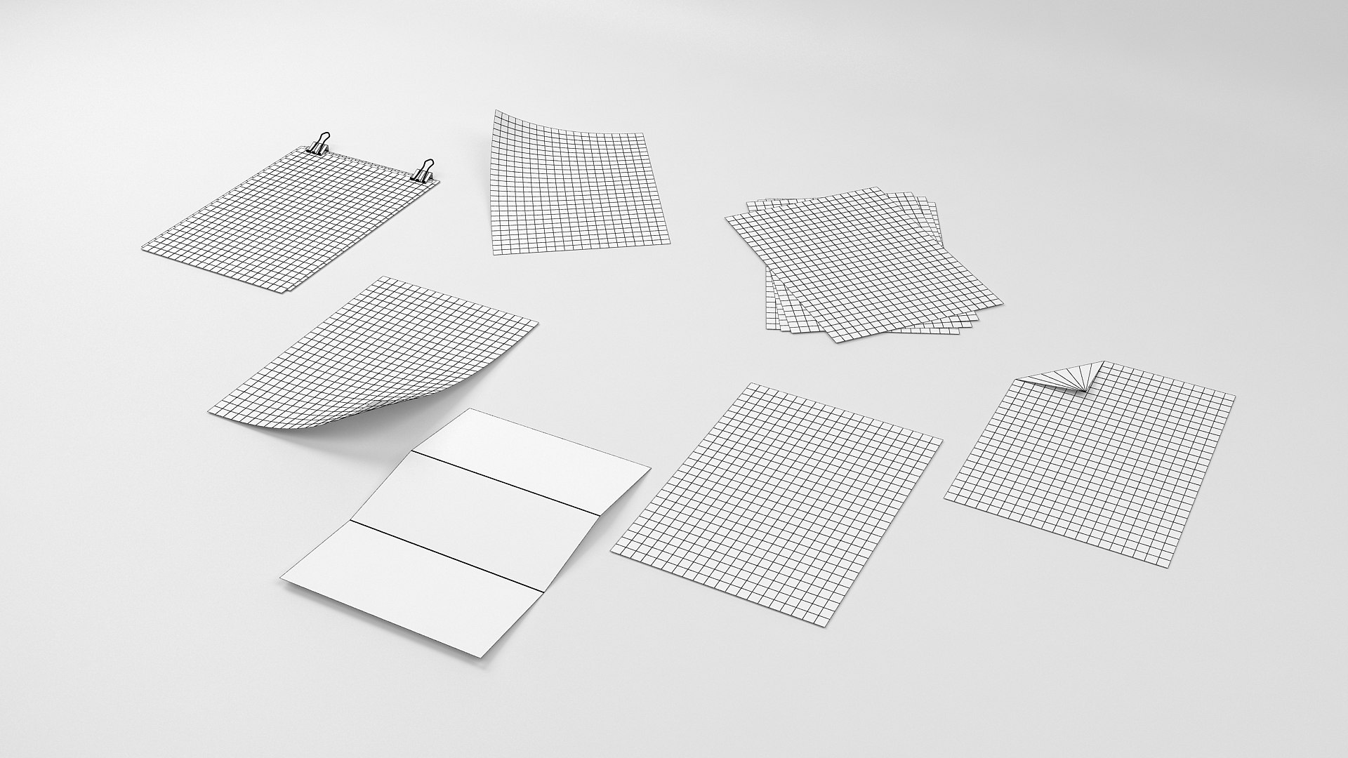 3D A4 Paper Set - TurboSquid 1784918