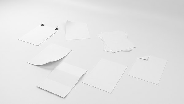 3D A4 Paper Set - TurboSquid 1784918