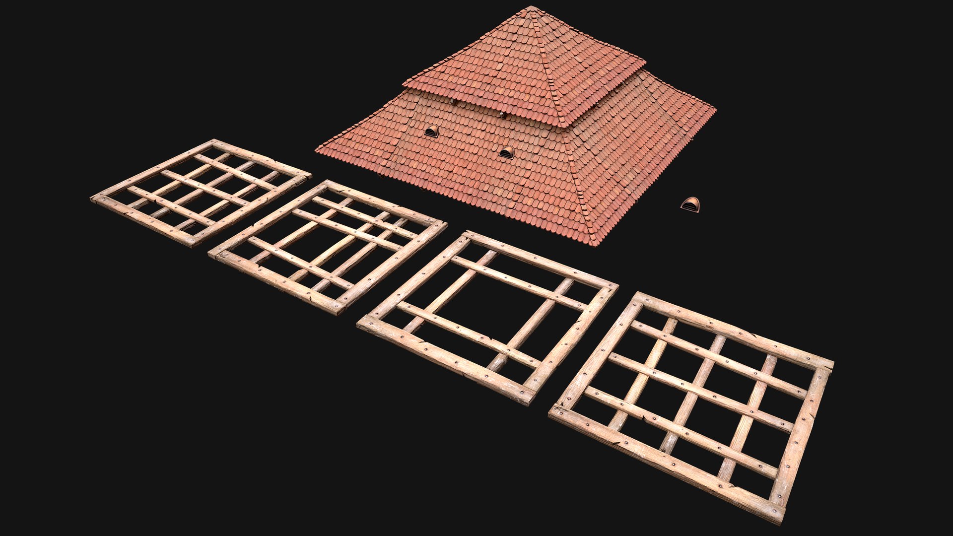 Medieval Roof Large Pyramid 3D Model - TurboSquid 2141955